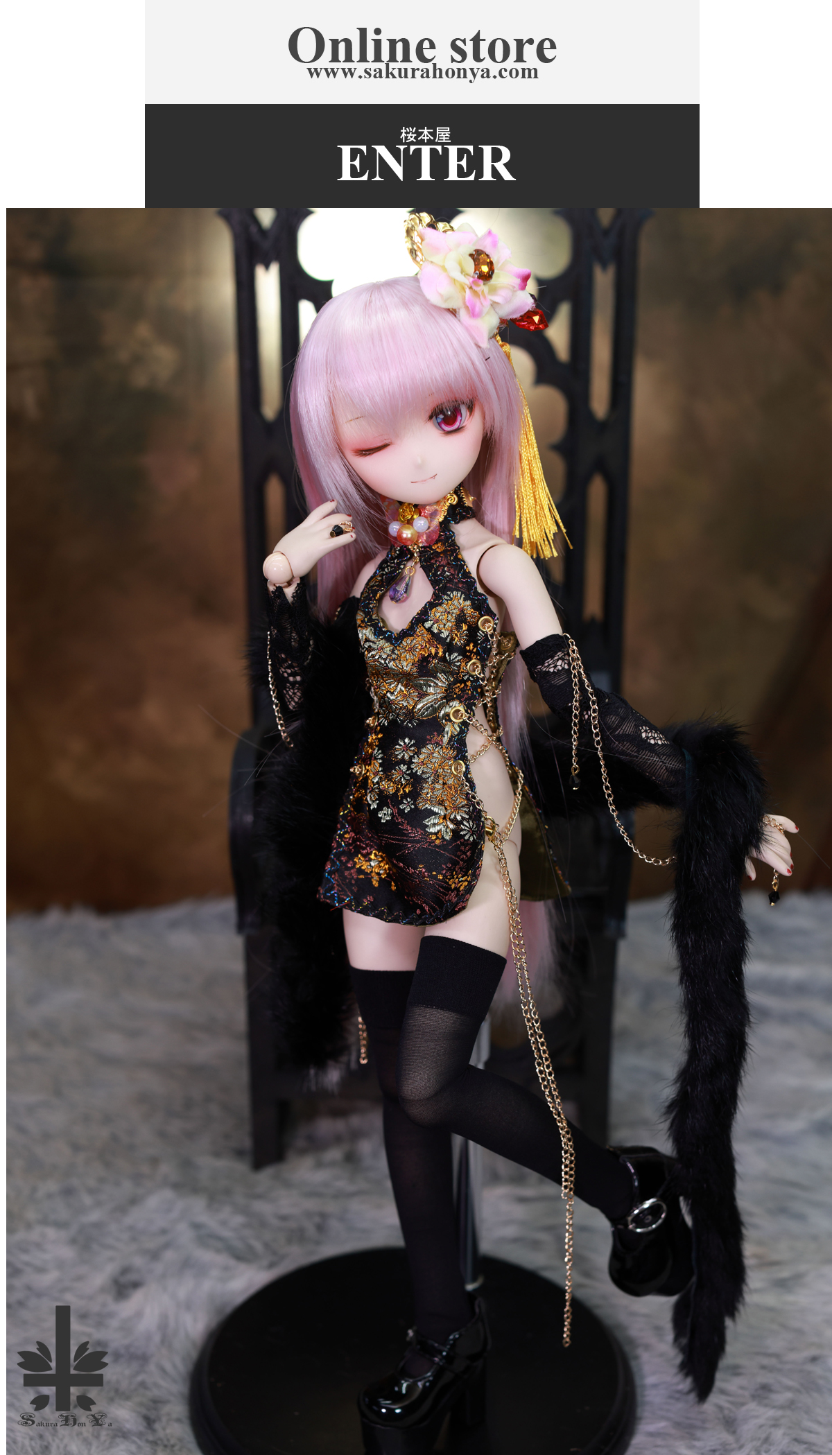 Yahoo!オークション - 「桜本屋」チャイナドレス《夜千花舞》(絹織物)