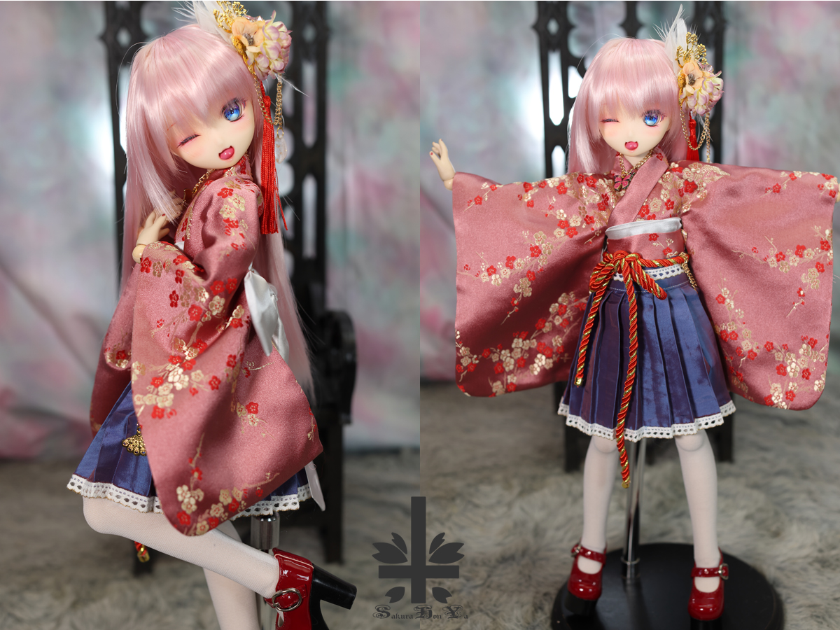 Yahoo!オークション - 「桜本屋」華麗短い和服《桜瑠》(絹織物) ONE OF...